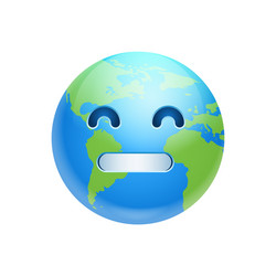 Planet with crying face Royalty Free Vector Image