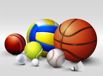 Realistic sport balls Royalty Free Vector Image