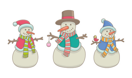 Birthday snowmen Royalty Free Vector Image - VectorStock