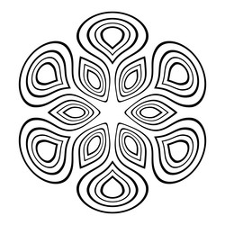 Abstract round symmetrical outline pattern Vector Image