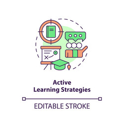 Active learning strategy blue gradient concept Vector Image