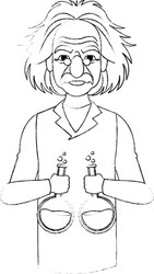 Albert einstein with science related icons image Vector Image