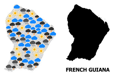 Climate collage map french guinea Royalty Free Vector Image