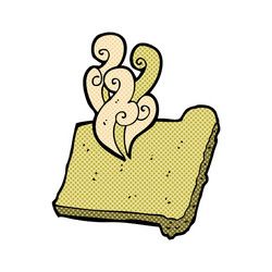 Sticker of a cartoon hot toast Royalty Free Vector Image