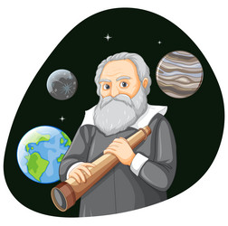 Galileo galilei cartoon charater on white Vector Image