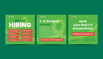 Hiring job social media story content template Vector Image