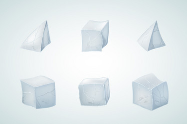 Cubes ice 3d piece different angles Royalty Free Vector