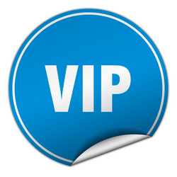 Import round blue sticker isolated on white Vector Image