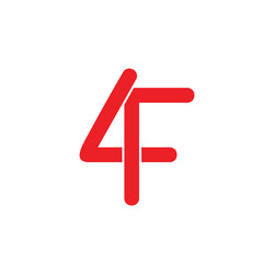 Letter 4f f4 simple line logo Royalty Free Vector Image