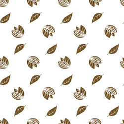 Cocoa tree chocolate beans seamless pattern Vector Image