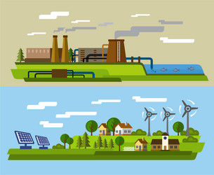 Farm and factory Royalty Free Vector Image - VectorStock