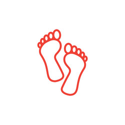 Footprint red icon on white background red flat Vector Image