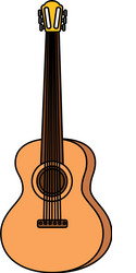 Mexican instrument wooden guitarron Royalty Free Vector