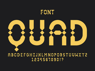 Quad font alphabet Royalty Free Vector Image - VectorStock