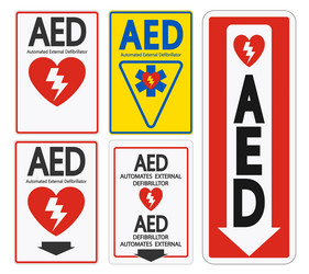 Aed heart red icon symbol sign isolate on white Vector Image