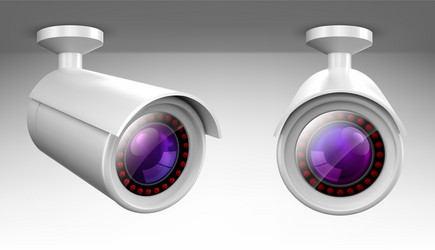 3d security camera realistic cctv cam Royalty Free Vector