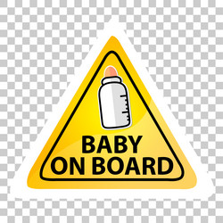 Simple sign sticker baby on board Royalty Free Vector Image