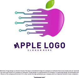 Tech apple logo design concept fast Royalty Free Vector