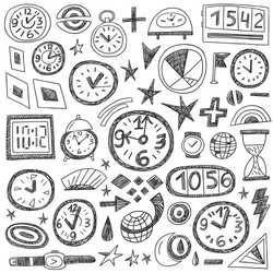 Time doodles Royalty Free Vector Image - VectorStock