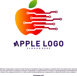 Tech apple logo design concept fast apple Vector Image