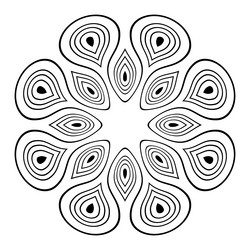 Abstract round symmetrical outline pattern Vector Image