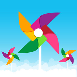 Colorful toy spinning in wind Royalty Free Vector Image