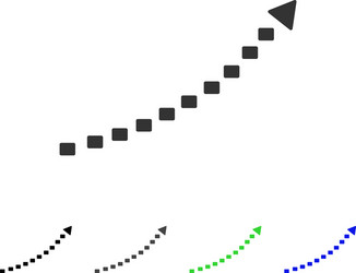 Dotted growth line flat icon Royalty Free Vector Image