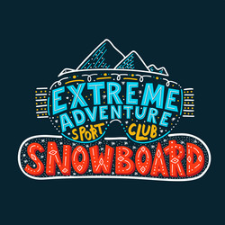 Ski and snowboard club emblem Royalty Free Vector Image