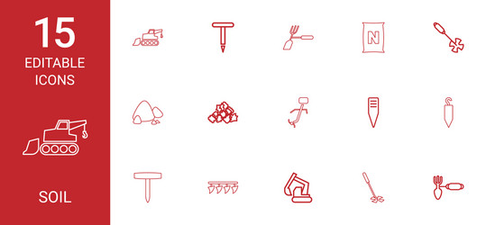 15 soil icons Royalty Free Vector Image - VectorStock