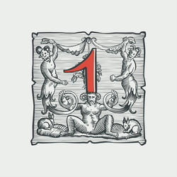 1 logo witchcraft number one sign gothic medieval Vector Image