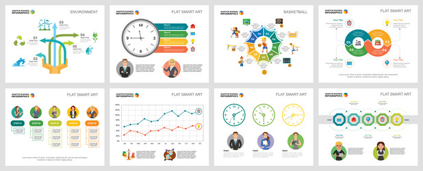 Colorful diagrams set for presentation slide Vector Image