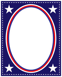 Usa flag with oval frame Royalty Free Vector Image
