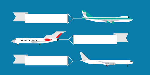 Retro air plane banner design Royalty Free Vector Image