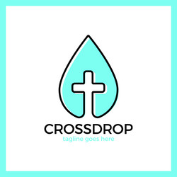 Cross drop logo - christ blood Royalty Free Vector Image