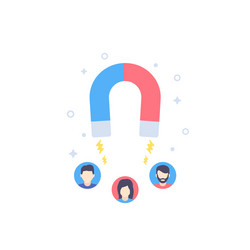 Customer retention attraction icon with a magnet Vector Image