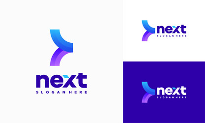Modern next logo designs concept arrow logo Vector Image
