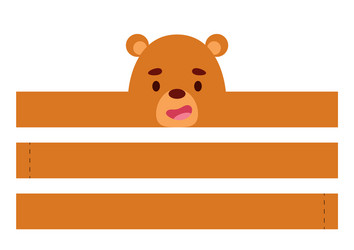 Printable polar bear paper crown party headband Vector Image