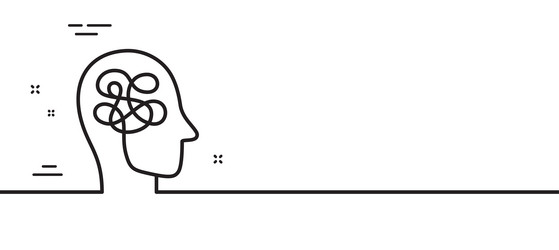 Stress line icon confused mind sign Royalty Free Vector