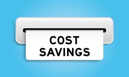 White coupon banner with word cost reduction from Vector Image