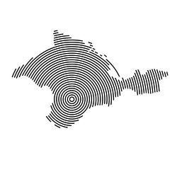 Crimea abstract schematic map from the black dots Vector Image