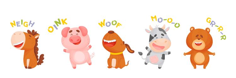 Funny animals talking making noise and sound Vector Image