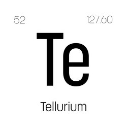 Tellurium te periodic table element Royalty Free Vector