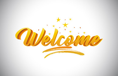 Sunny golden yellow word text with handwritten Vector Image