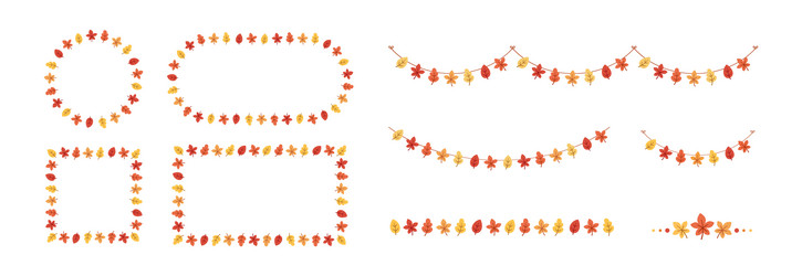 Autumn frames and borders hanging garlands design Vector Image