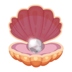 Cartoon seashell with a pearl Royalty Free Vector Image