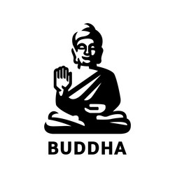 Buddha in the lotus position logo Royalty Free Vector Image