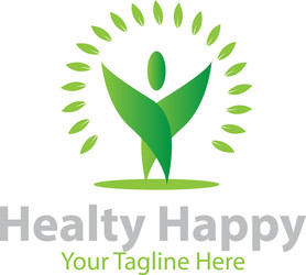 Happy healthy logo designs Royalty Free Vector Image
