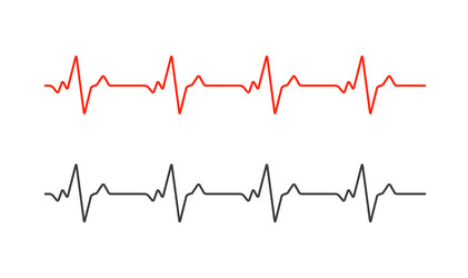 Heartbeat ecg electrocardiogram graph wave Vector Image