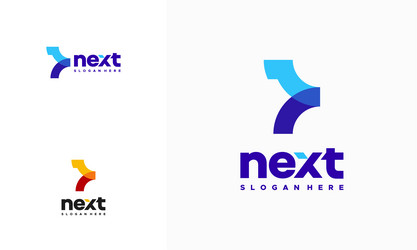 Modern next logo designs concept arrow logo Vector Image