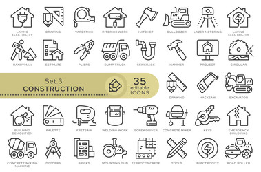 Measurement line icons set tools for measuring Vector Image